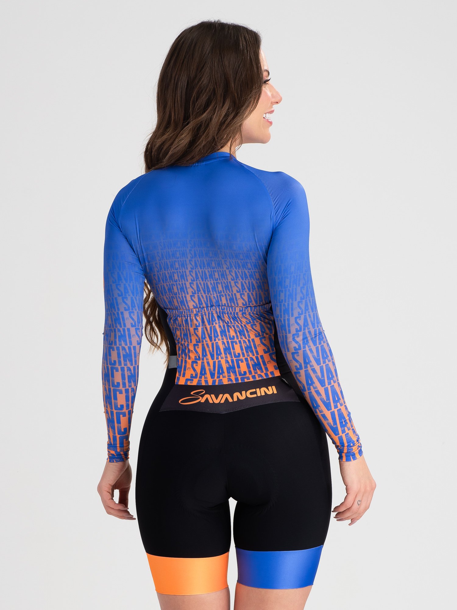 Macaquinho De Ciclismo Feminino Manga Longa Savancini Infinity Ocean