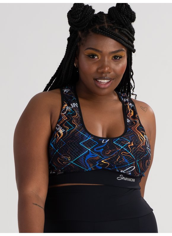 Top Plus Size Poliamida Aqua Savancini