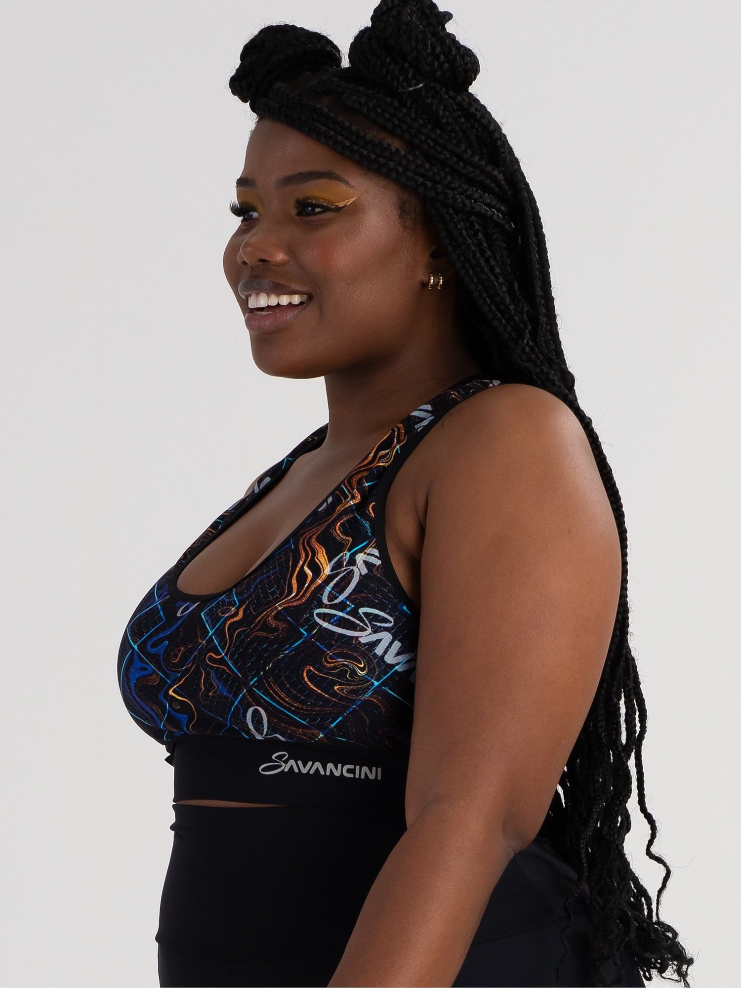 Top Plus Size Poliamida Aqua Savancini