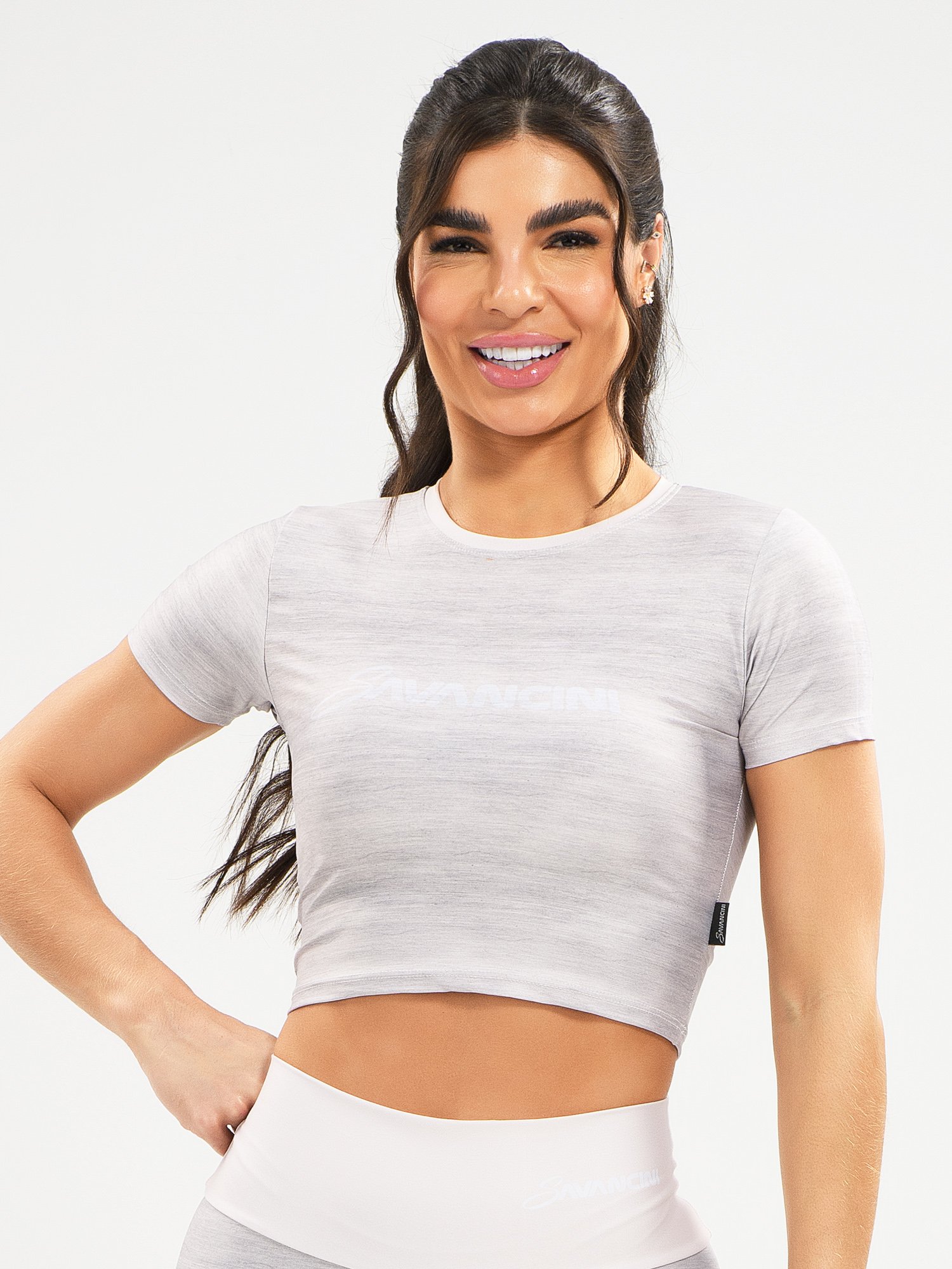 Cropped Feminino Fusion Nude Savancini (S614)
